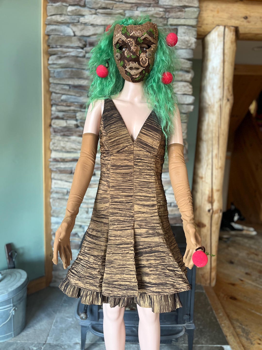 Angry Apple Tree Costume Cosplay With Bark Dress and Apple Wig - Etsy