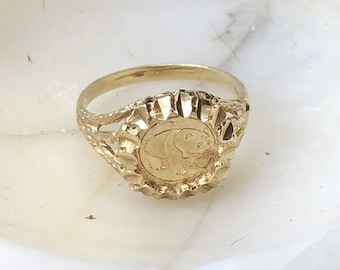 Gold Panda Coin Ring - Etsy