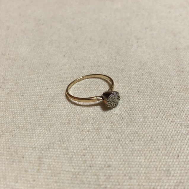 Vintage Diamond Flower Cluster, 10k Yellow Gold Ring, Size 6 Solid 10k ...