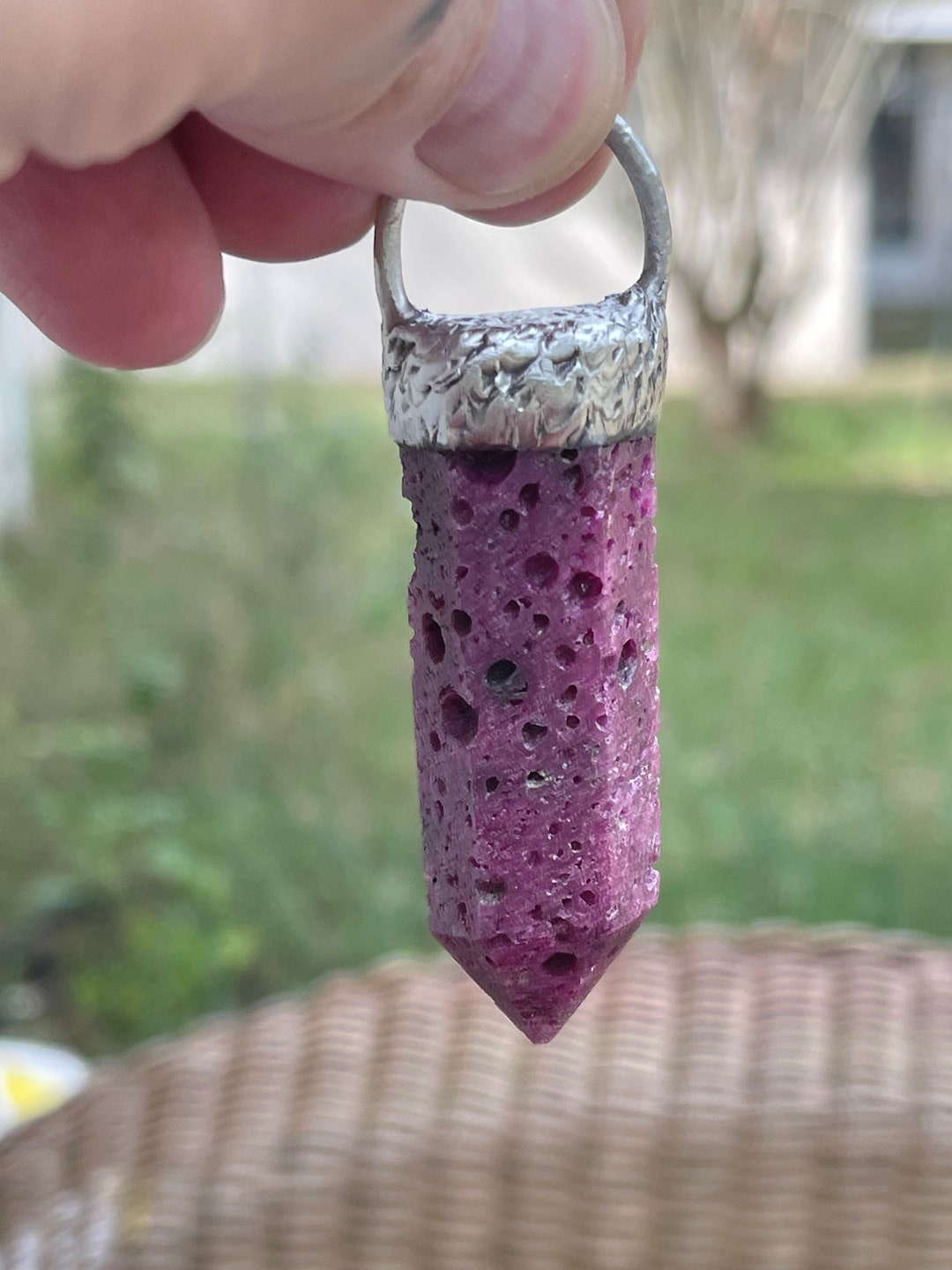 Lab Created UV Reactive Honeycomb Corundum Ruby Pendant - Etsy