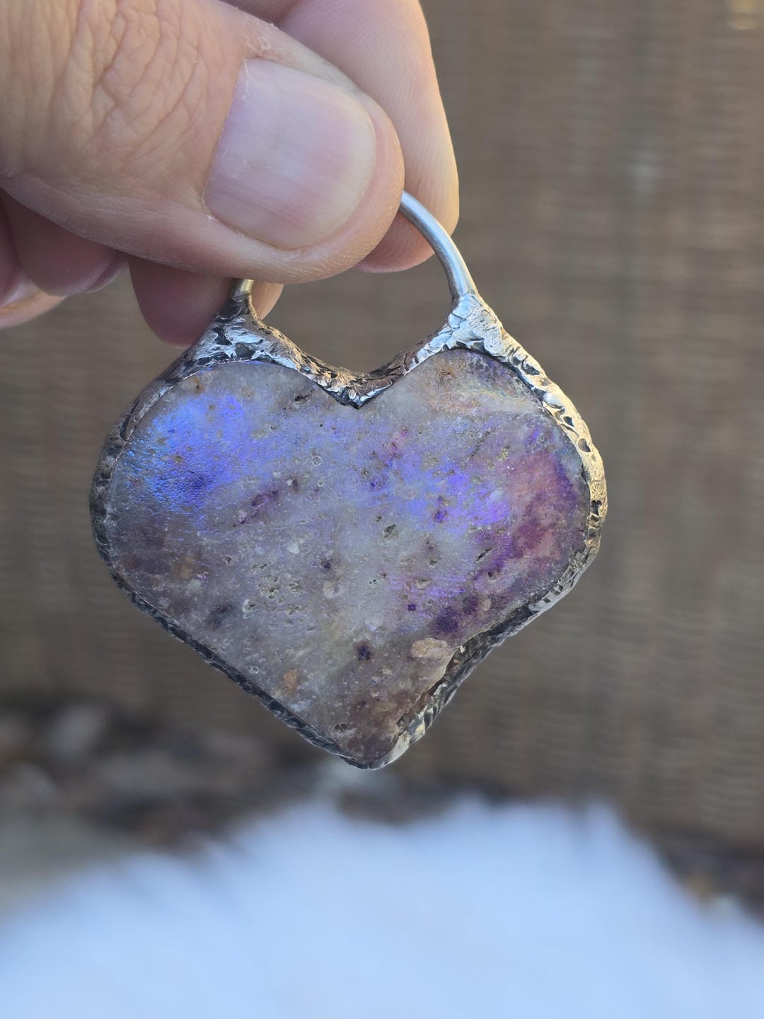 Aura Coated Sphalerite Heart Pendant - Etsy