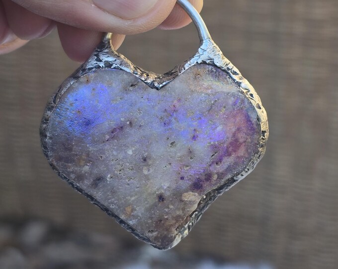 Aura Coated Sphalerite Heart Pendant - Etsy