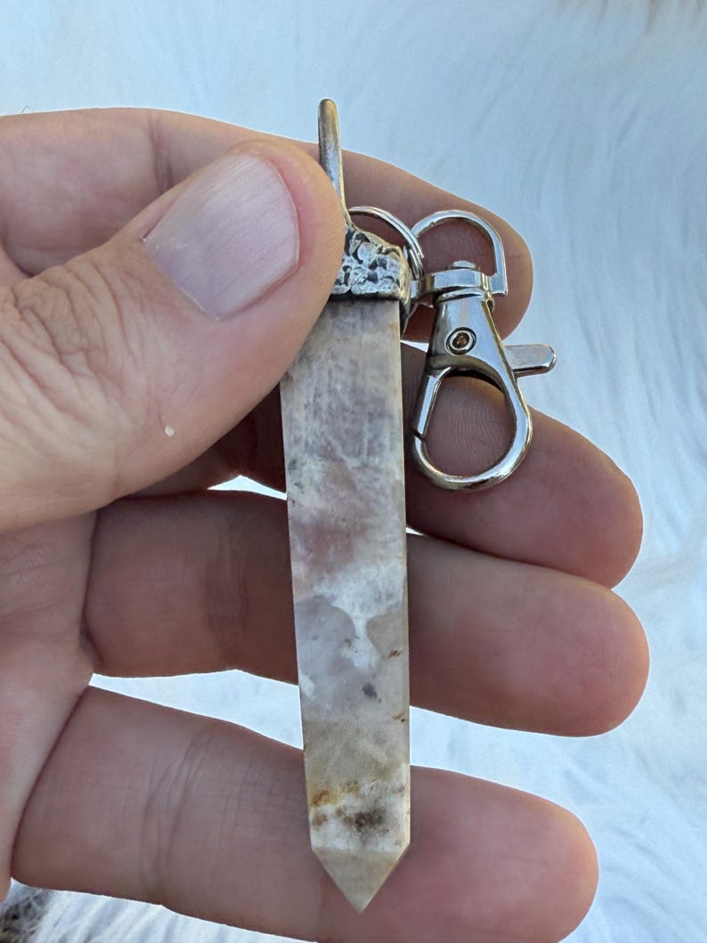 Moonstone / Sunstone Keychain - Etsy