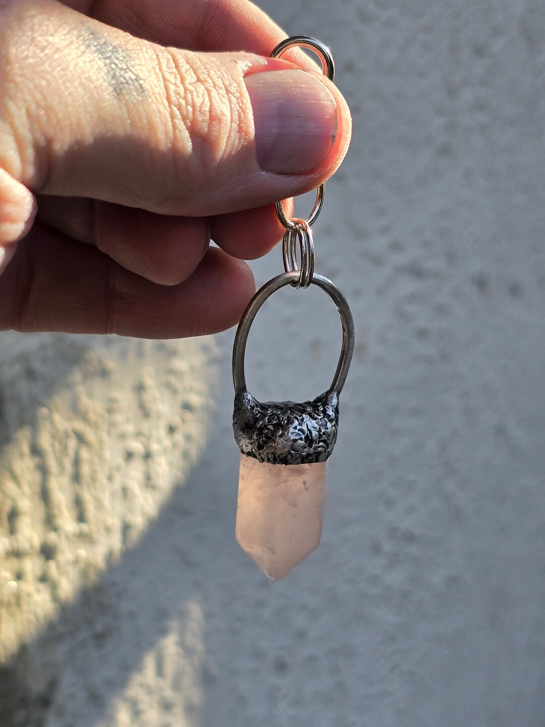 Rose Quartz Keychain - Etsy