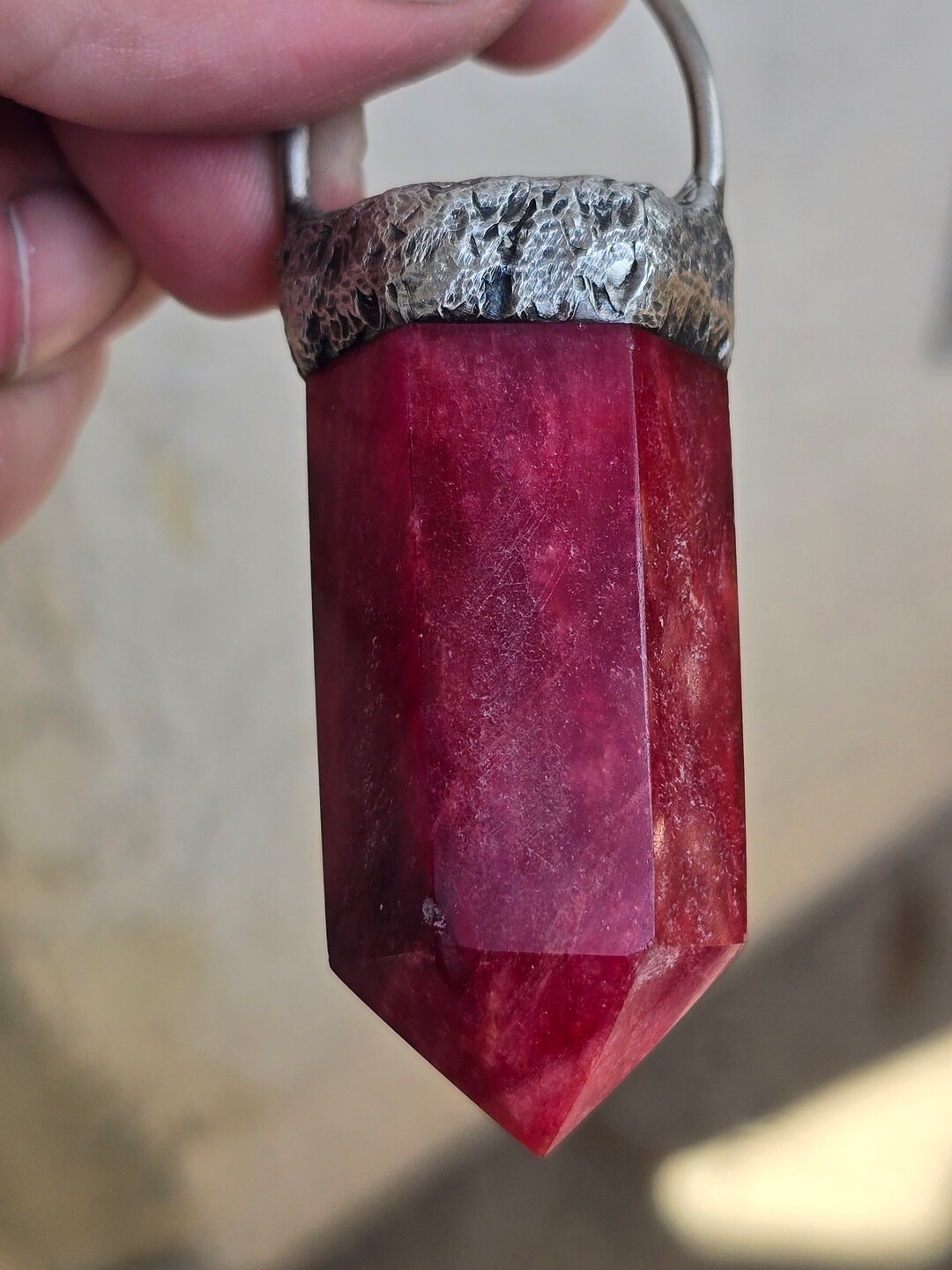 Dyed Red Moonstone Pendant-with Small Defect See Pictures - Etsy