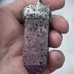 Pink Aura Coated Sphalerite With Blue Gold Stone Pendant - Etsy