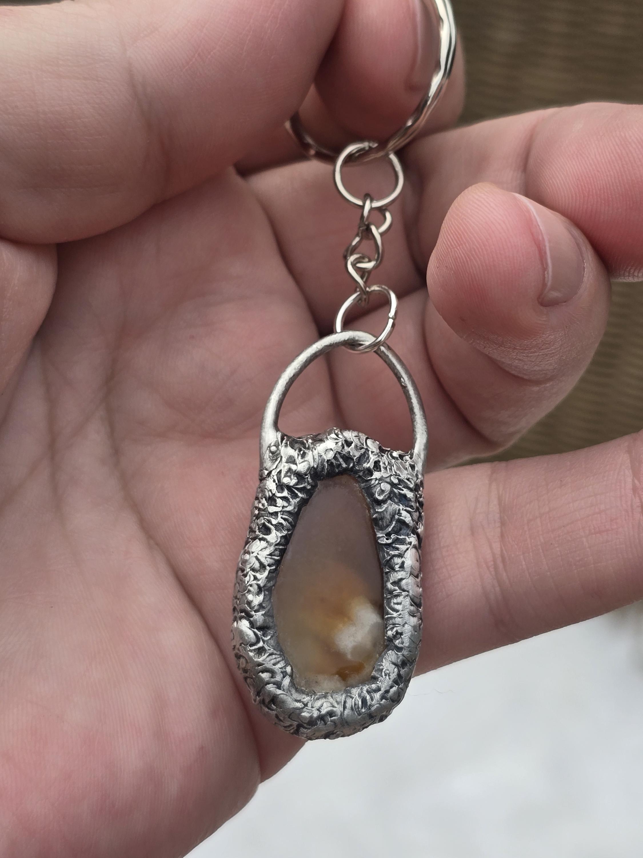 Flower Agate 9 Tail Fox Keychain - Etsy