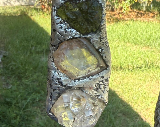 Moldavite (tektite), Libyan Desert Glass (tektite) and Herkimer Diamond ...