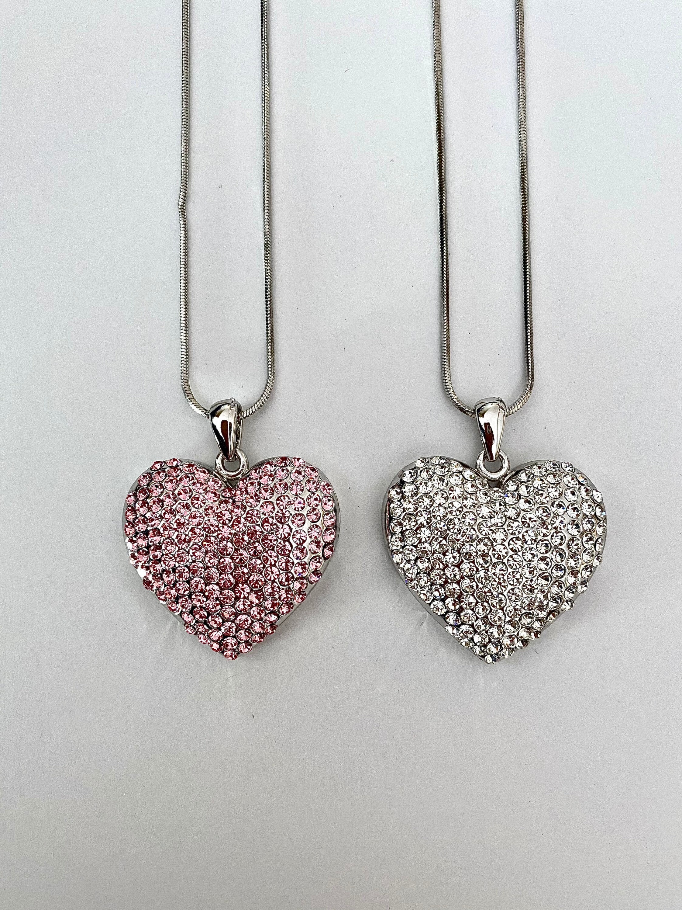 Crystal Heart Pendant Necklace - Etsy