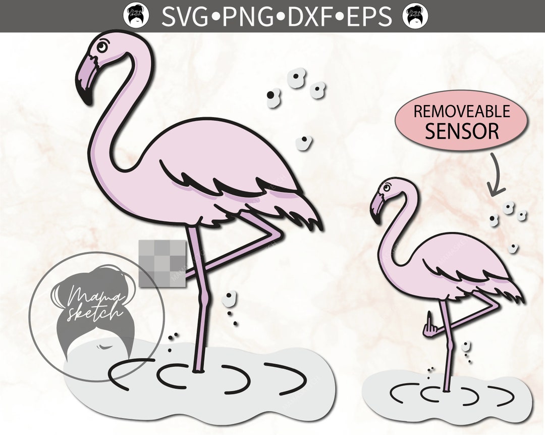 Flamingo With Middle Finger Svg, Sensor Svg, Funny Flamingo Svg, Pink ...