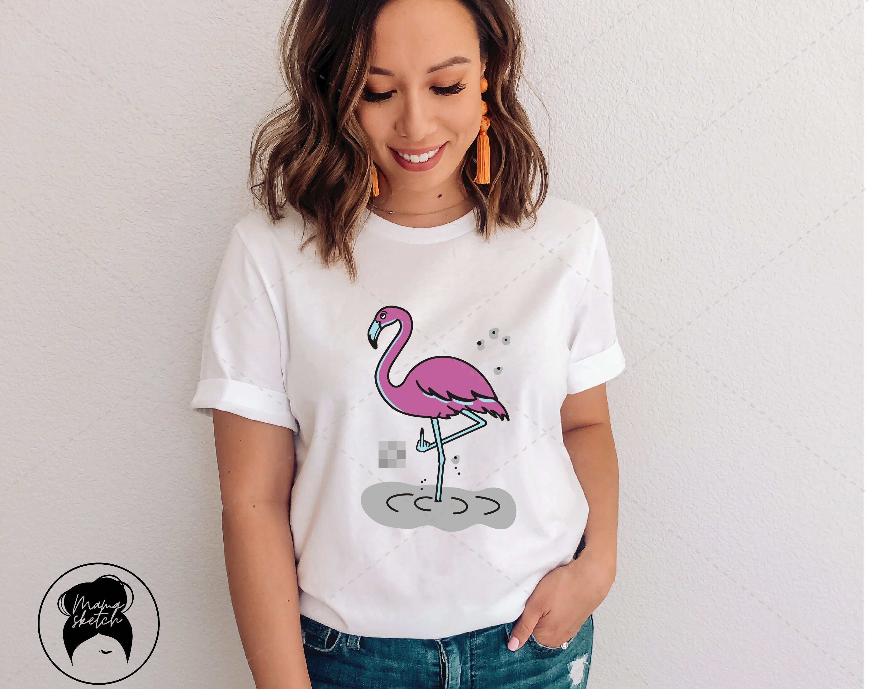 Flamingo With Middle Finger Svg Sensor Svg Funny Flamingo | Etsy