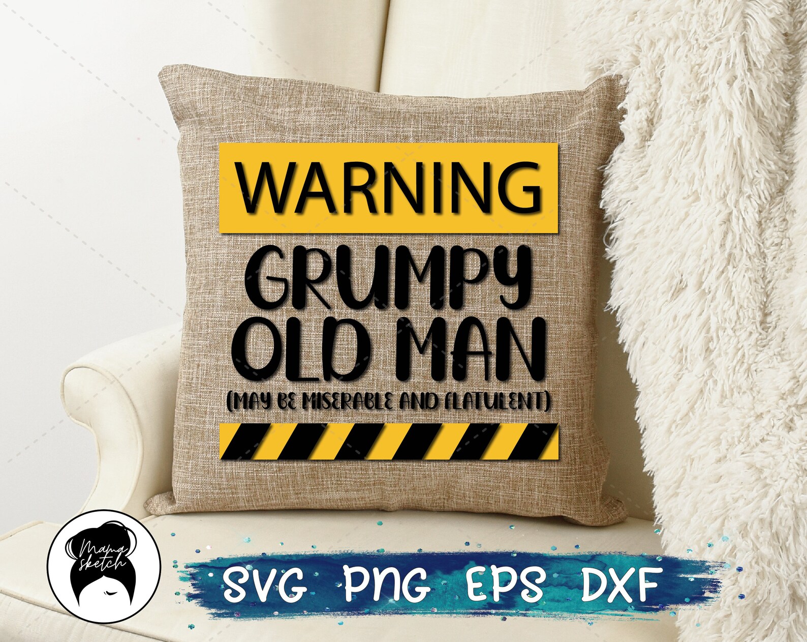Warning Grumpy Old Man Svg Warning Sign Svg Miserable Old - Etsy