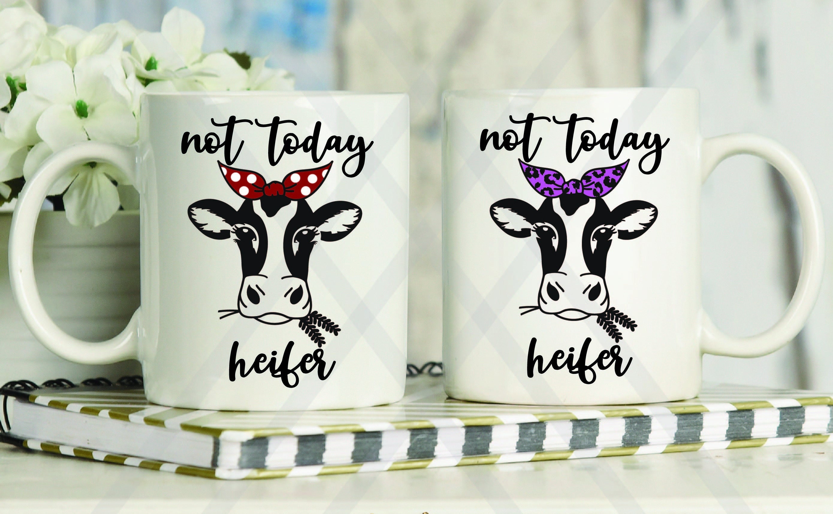 Not Today Heifer Bundle Svg for Cricut Cut Files, Cow With Bandana ...