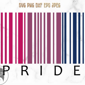 Bisexual Pride Barcode Svg Png Dxf Eps, Pride Barcode, LBGTQ Digital ...