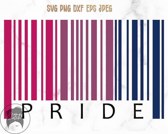 Bisexual Pride Barcode Svg Png Dxf Eps Pride Barcode LBGTQ | Etsy
