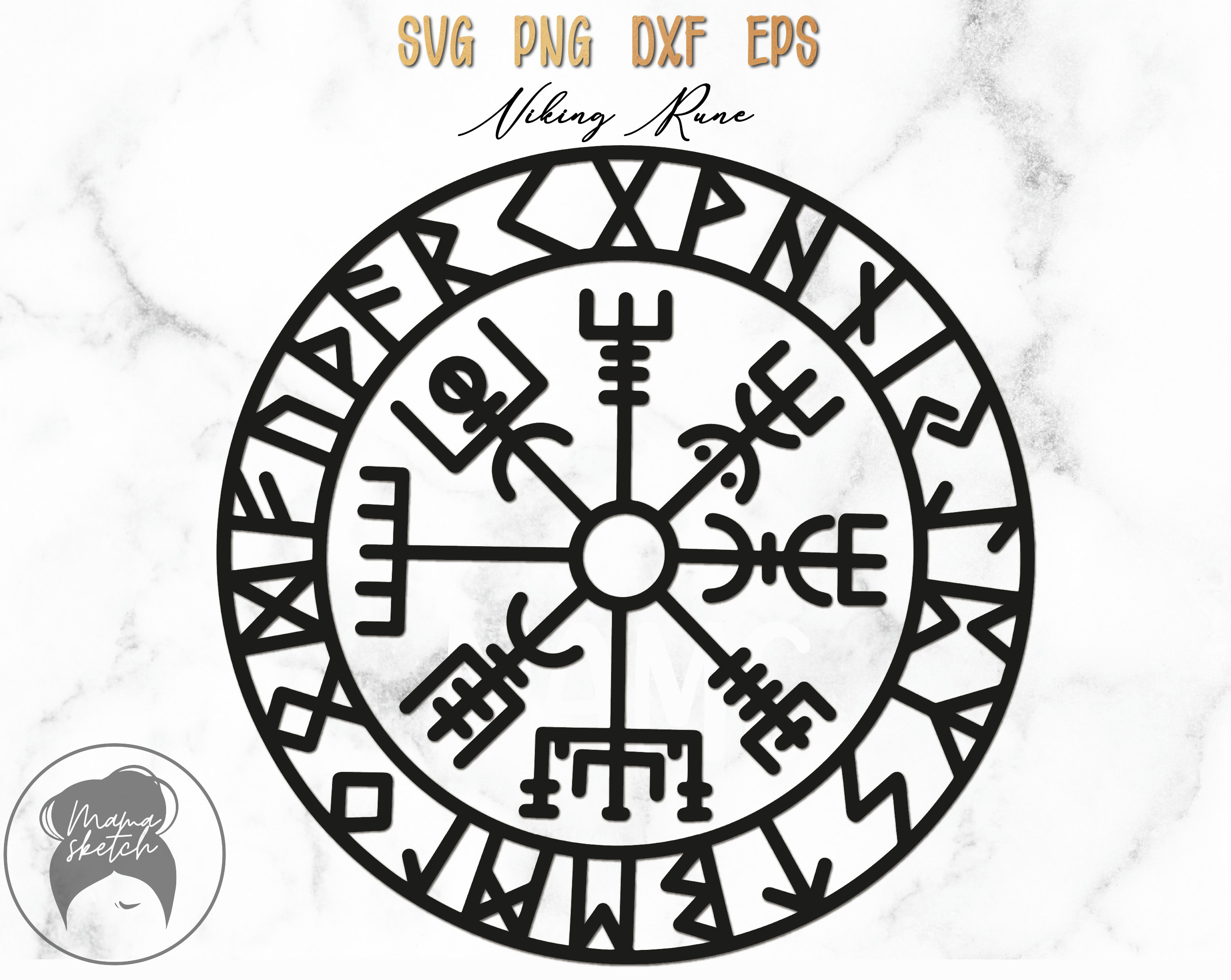 Viking Rune Svg Vegvisir With Rune Svg Hand Drawn Viking | Etsy Australia