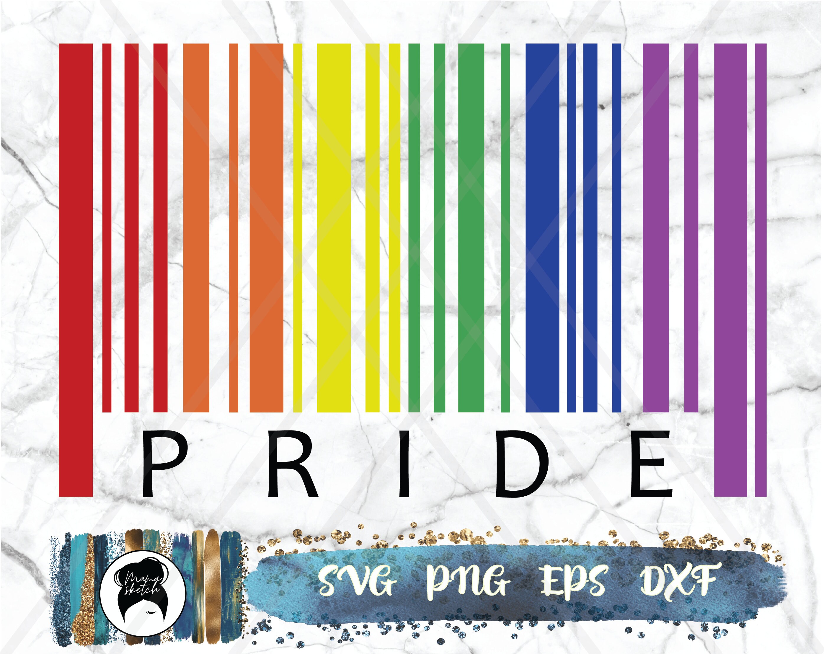 Rainbow Pride Barcode svg Barcode svg LGBTQ Pride Barcode | Etsy