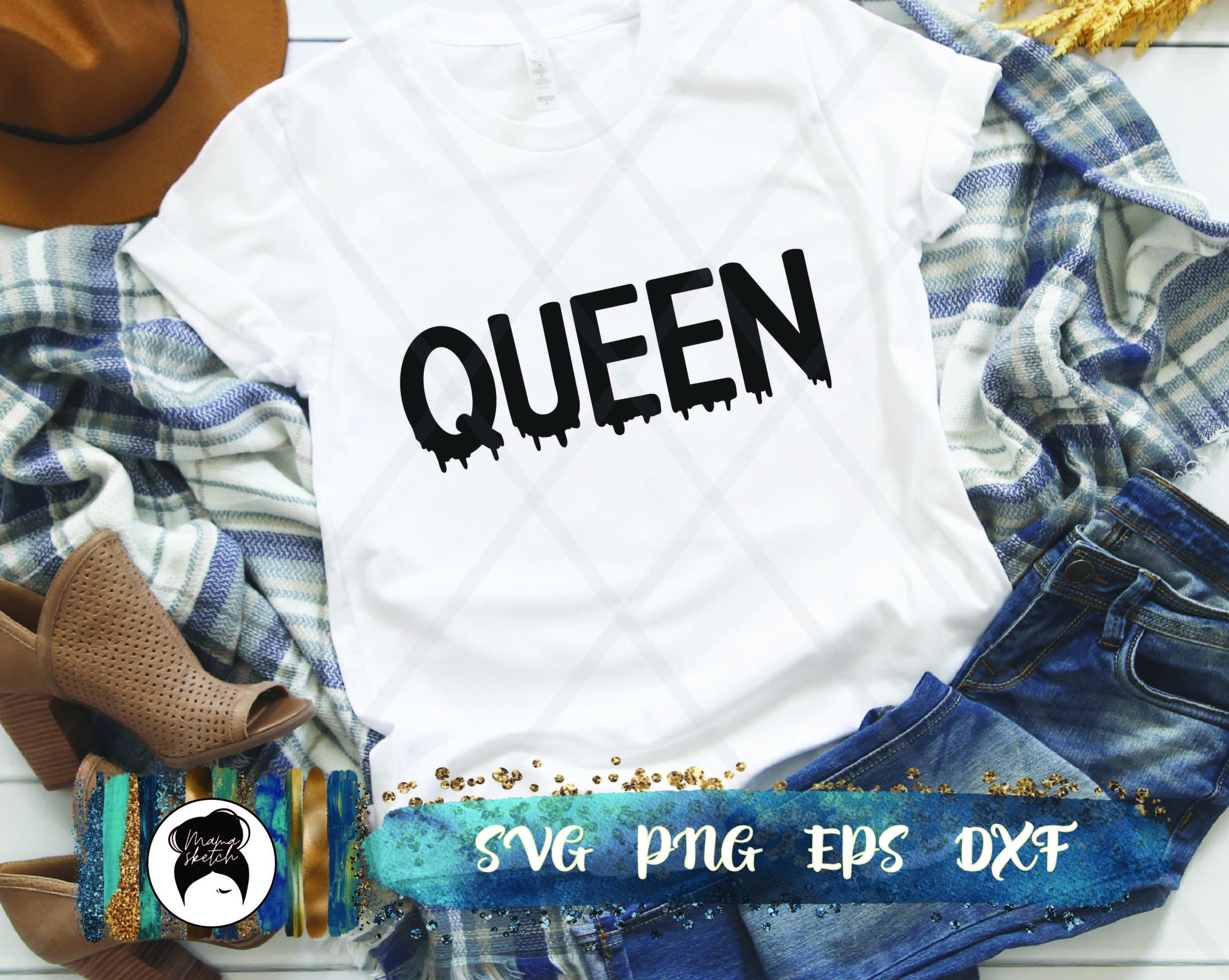 Queen Svg Dripping Letters Svg Queen Vector Files Queen - Etsy UK
