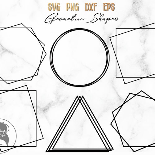 Geometric Shapes Svg Png Eps Dxf Geometric Frames Bundle | Etsy