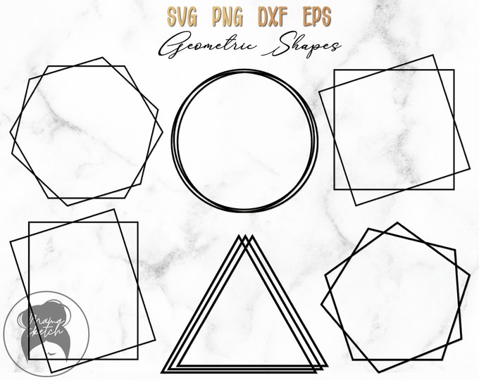 Basic Shape Outline SVG Bundle, Frame Png, Border Pdf - Etsy Canada