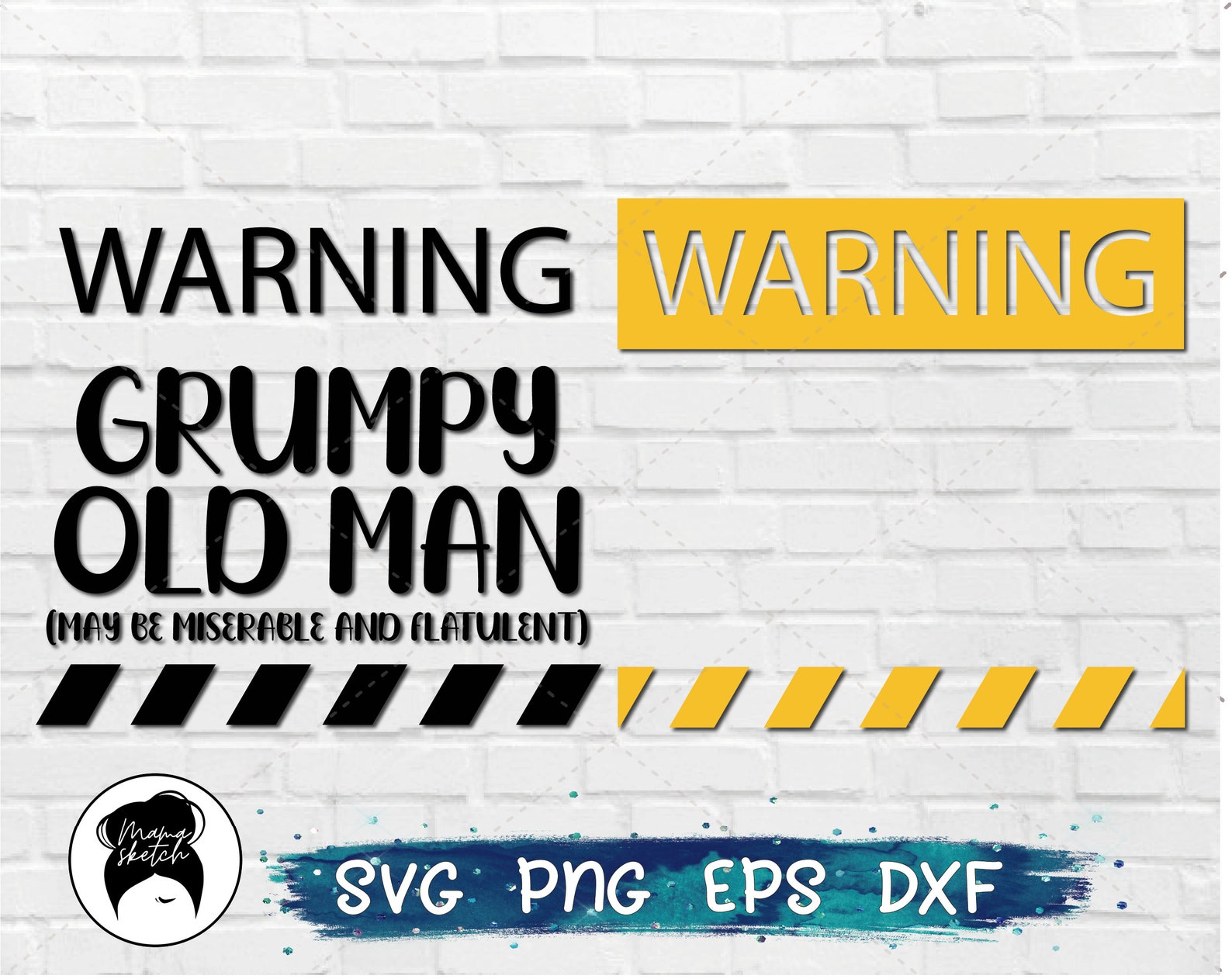 Warning Grumpy Old Man svg Warning Sign svg Miserable Old | Etsy