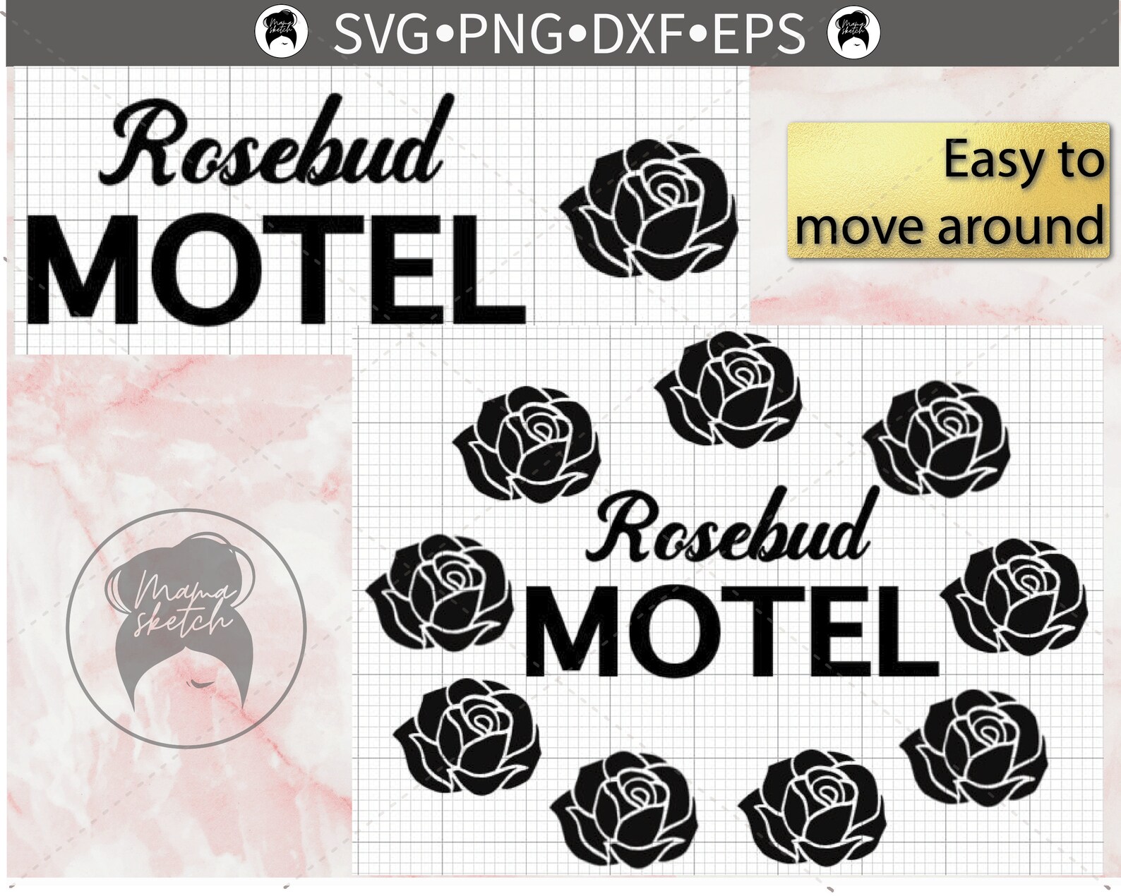 Rosebud Motel With Rose Drawing Svg Pop Culture Svg Rose - Etsy Canada