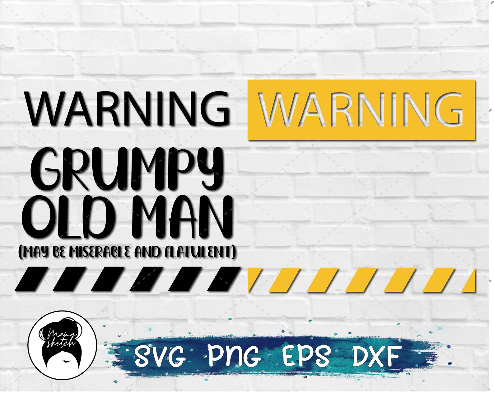 Warning Grumpy Old Man Svg Warning Sign Svg Miserable Old Etsy