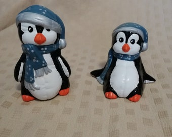 Ceramic Penguin With Green Glitter Scarf 886 Irish Green - Etsy