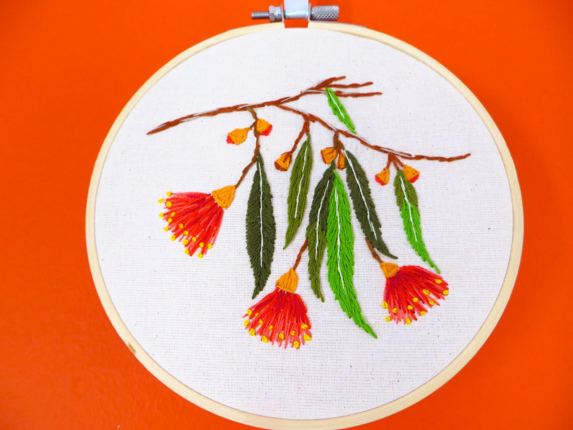 Native Flowers Embroidered Hoop Art, OOAK Embroidered Textile Art ...