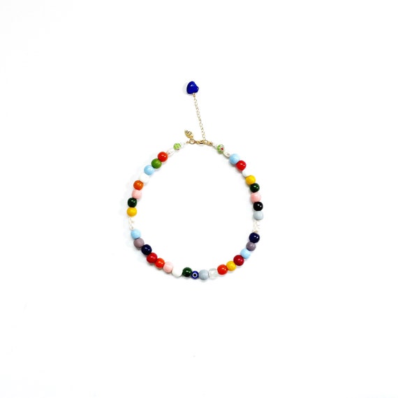 MURAL NECKLACE Evil Eye Glass Beads Java Beads Vintage - Etsy MURAL NECKLACE Evil Eye Glass Beads Java Beads Vintage - Etsy