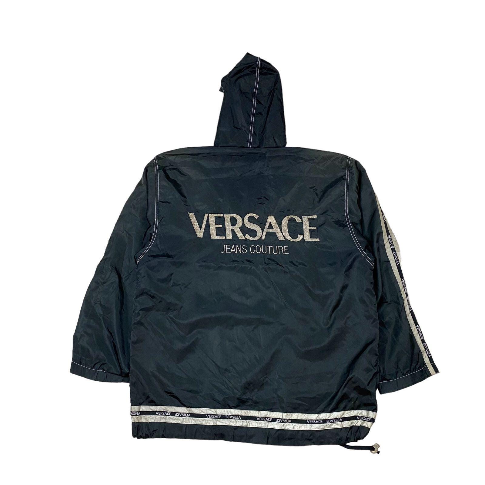 Vintage Versace Big Embroidery Logo Windbreaker Jacket - Etsy Vintage Versace Big Embroidery Logo Windbreaker Jacket - Etsy