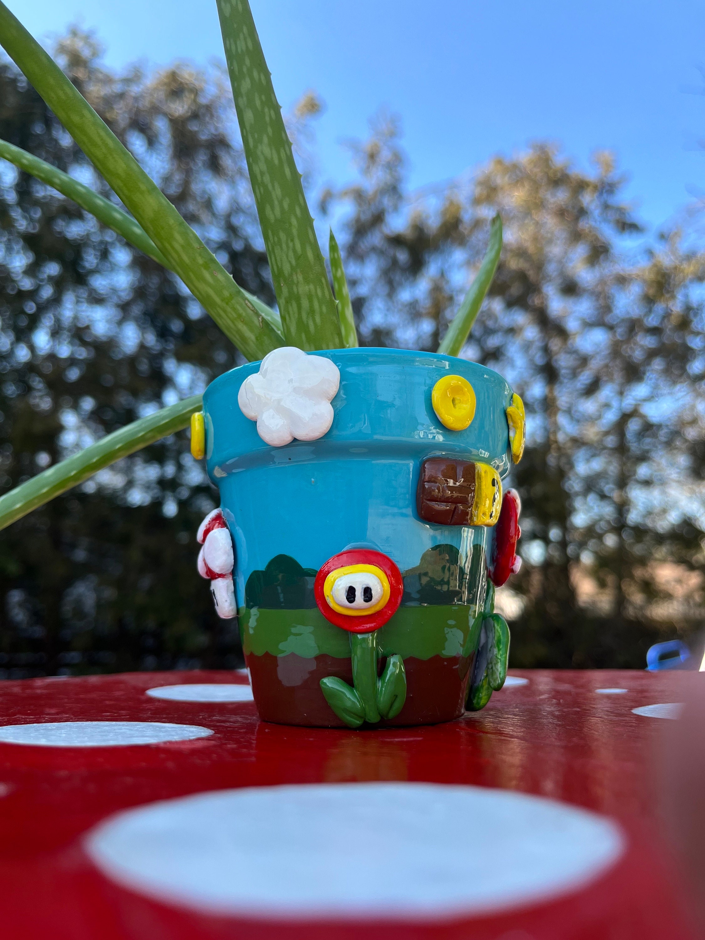 Super Mario Planter, Handmade Handpainted Flowerpot, Gaming Nintendo ...