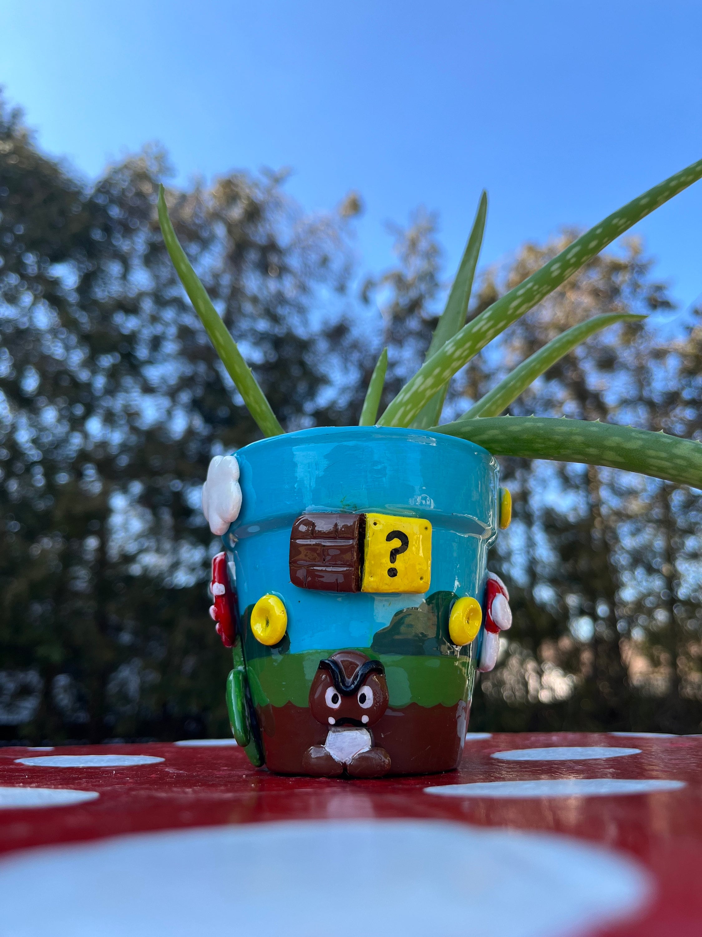 Super Mario Planter, Handmade Handpainted Flowerpot, Gaming Nintendo ...