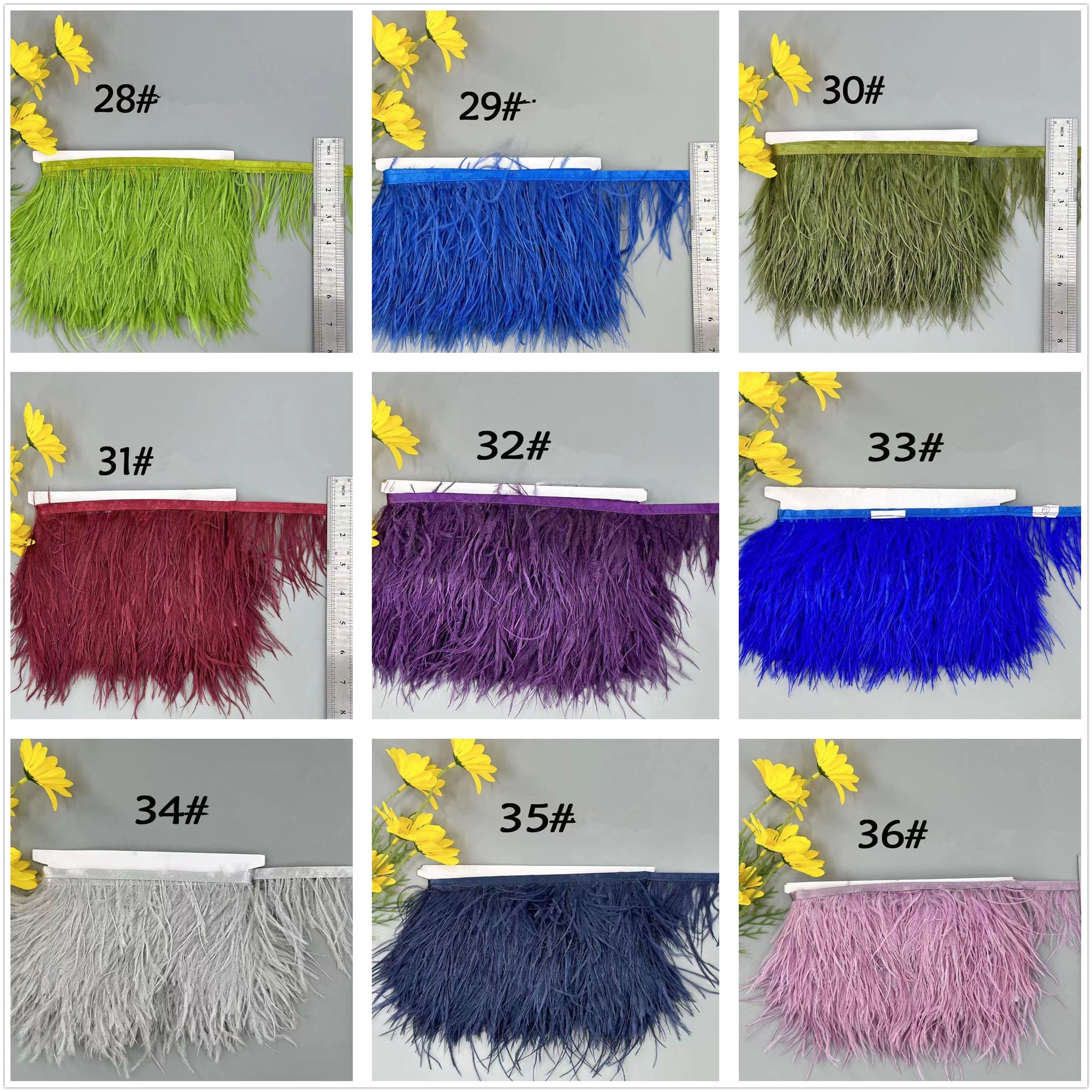 10meters/8-10cm Ostrich Feathers on Tape Ribbon Fringe Trim Handicraft ...