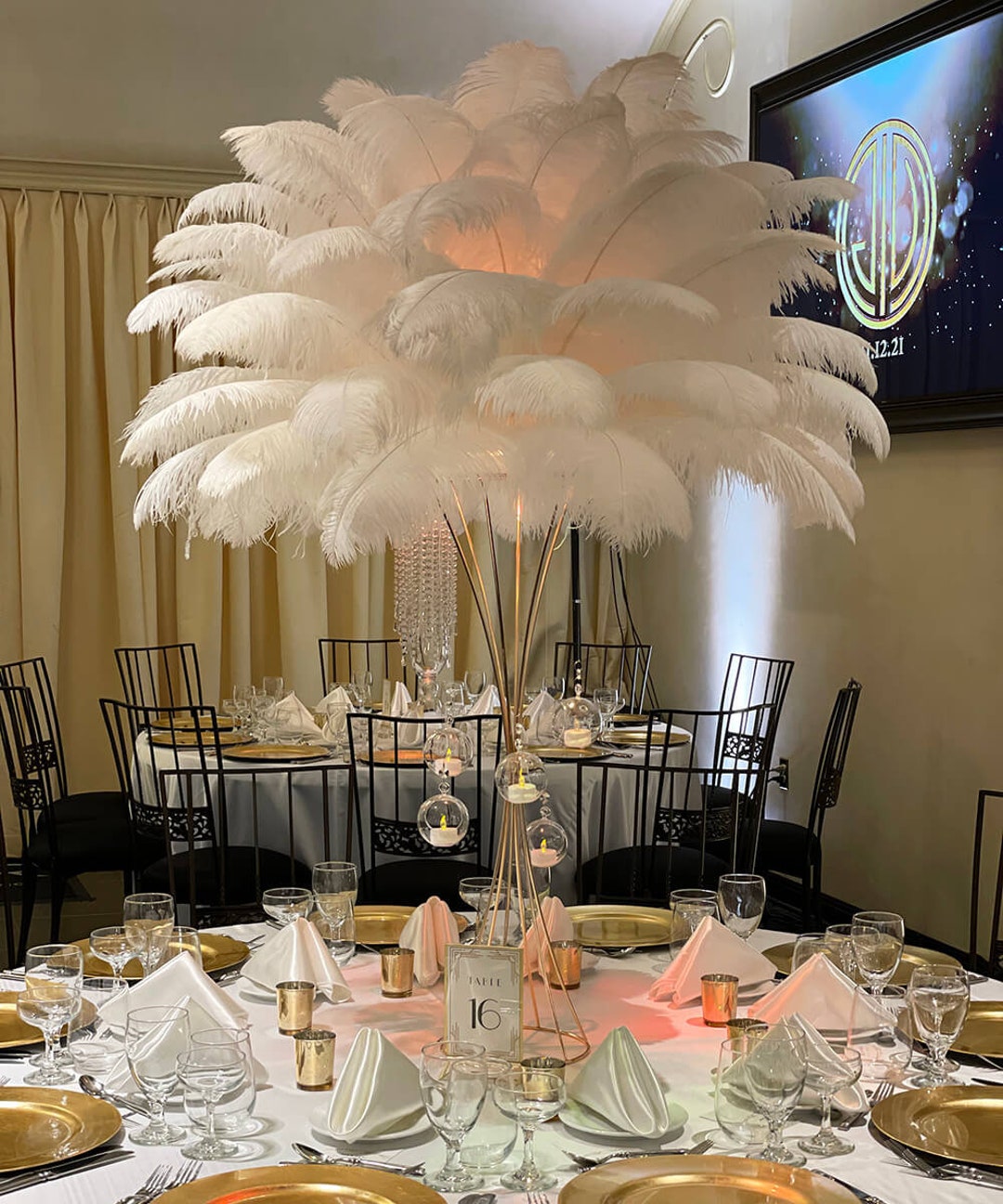 100 Pieces White Ostrich Feathers Wedding Decoration Celebration ...
