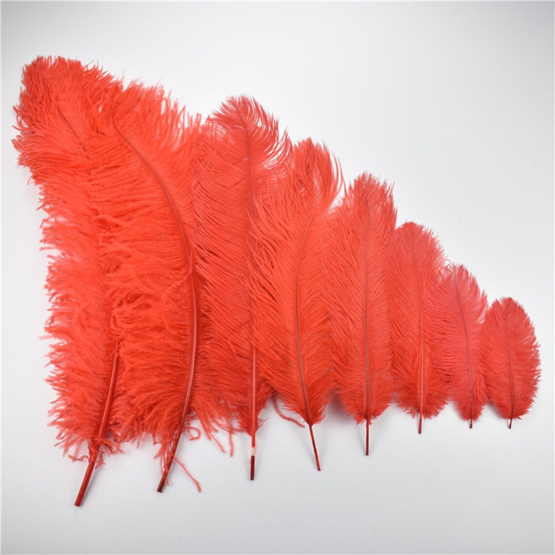 100 Pcs Red Ostrich Feather for Crafts Wedding Decoration Natural ...