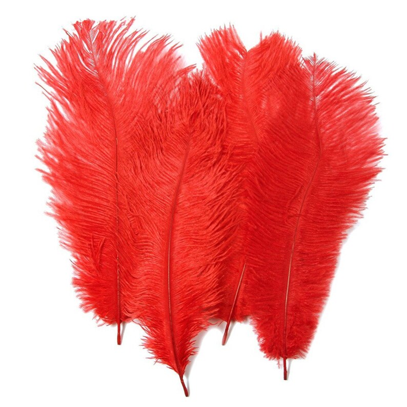 Romantic Red Ostrich Feathers 100pcs Wedding Decoration - Etsy
