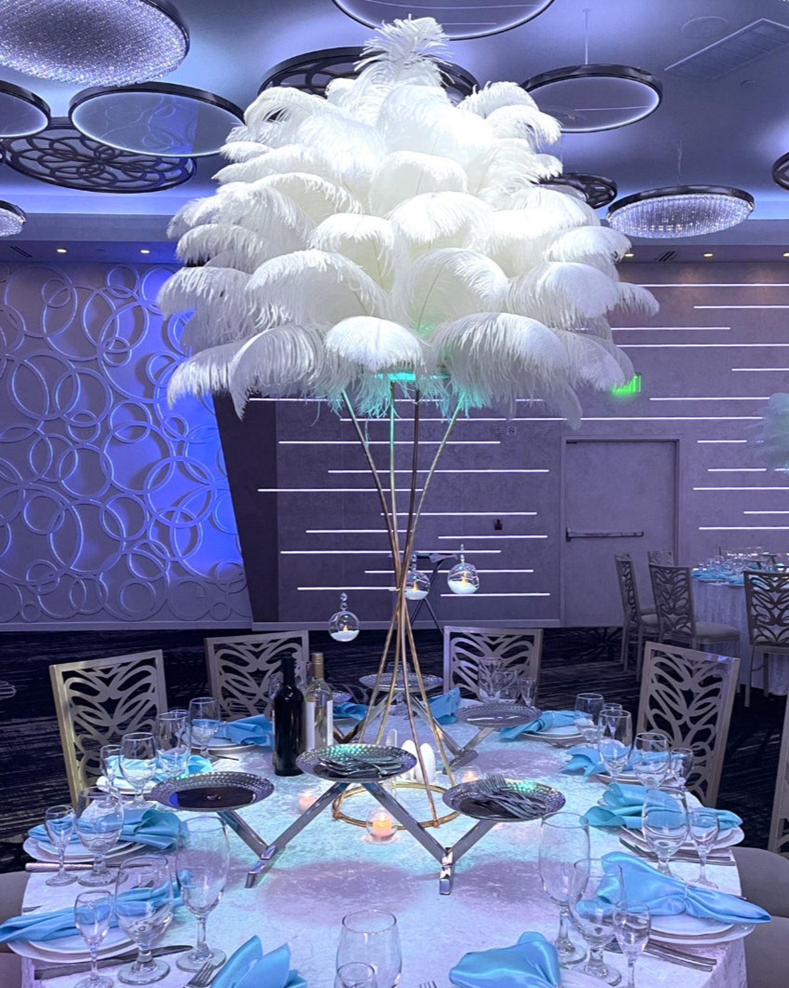 100 Pieces White Ostrich Feathers Wedding Diy Decoration Celebration ...
