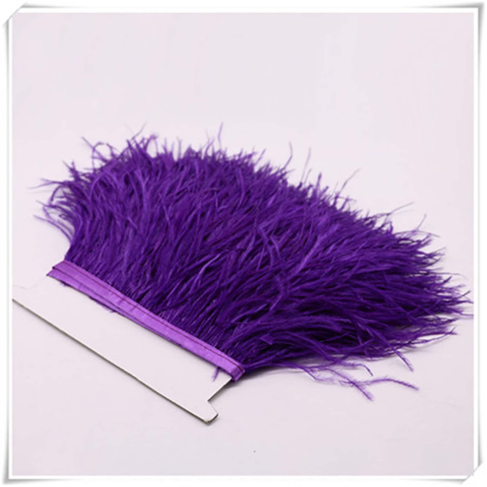 High Quality Natural Dark Purple Ostrich Feather Trimming Height 10 ...