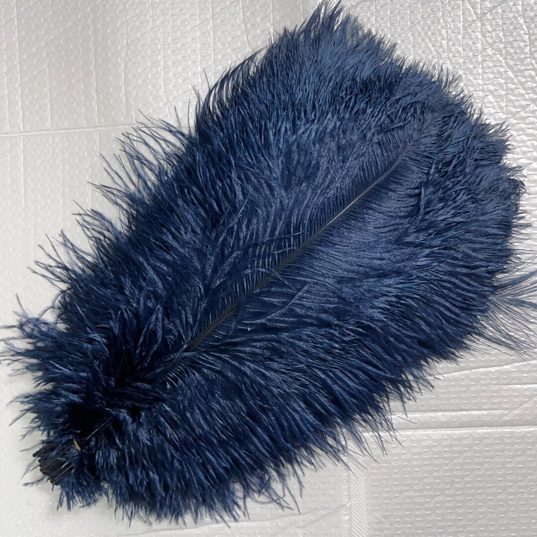 100 Pcs Navy Blue Ostrich Feather for Crafts Wedding Decoration Natural ...