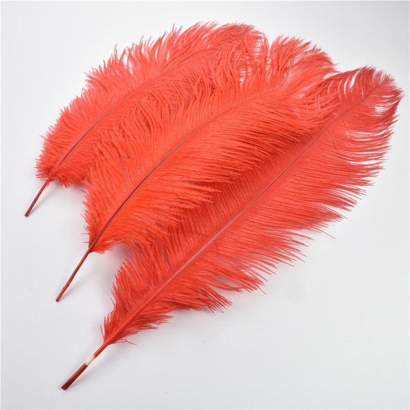 100 Pcs Red Ostrich Feather for Crafts Wedding Decoration Natural ...
