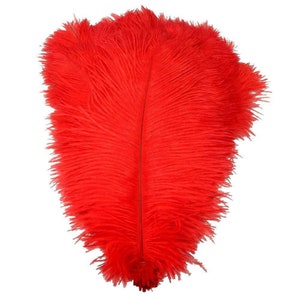 Romantic Red Ostrich Feathers 100pcs Wedding Decoration Handmade Diy ...
