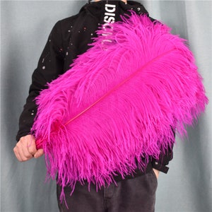 100 Pcs Rose Red Ostrich Feather for Crafts Wedding Decoration Natural ...