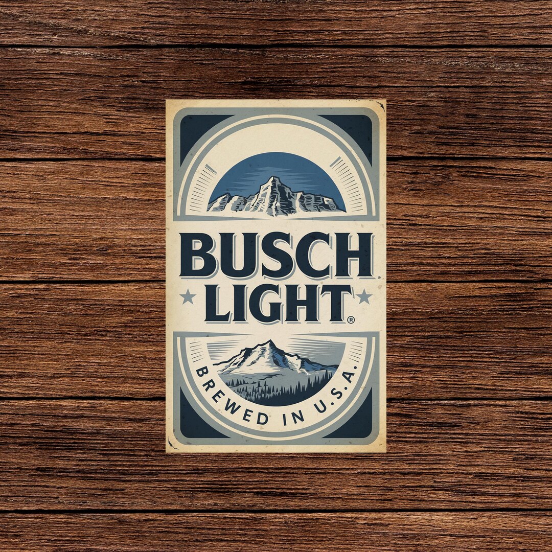 Vintage Busch Light Beer Logo Brewed in USA Mountain Decal Sign 614 - Etsy