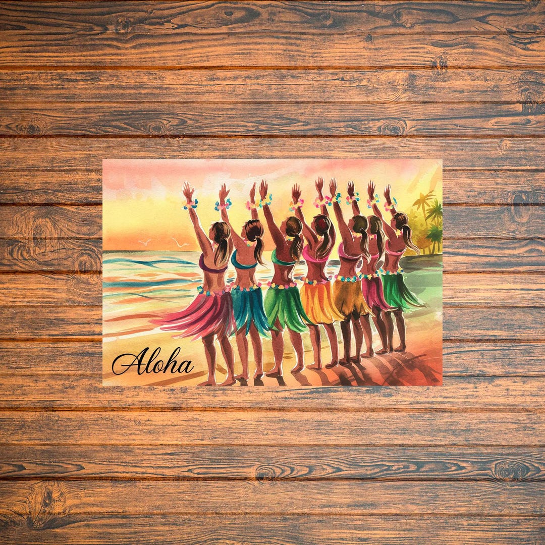 Aloha Hula Dancers on the Beach at Sunset Sign Decal 328 - Etsy