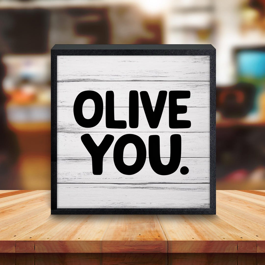 Olive You 8x8 Box Sign Cute Romantic Gift or Home Decor for Kitchen ...