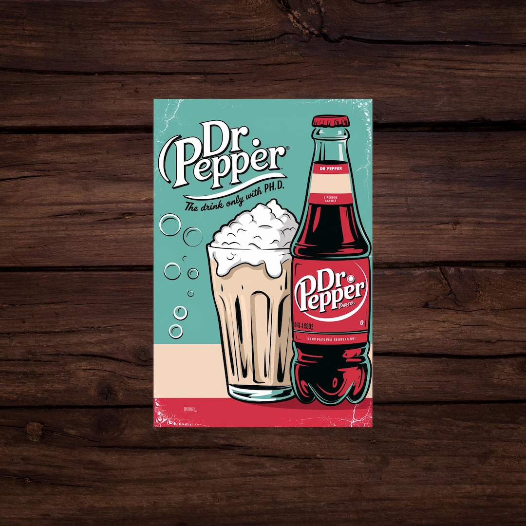 Dr Pepper Vintage Ad Sign Retro Pop Art Poster Decal for Soda Lovers ...