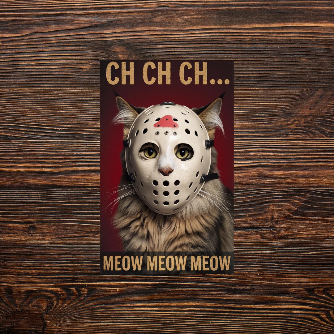 Friday the 13th Jason Voorhees Cat Funny Horror Parody Sign Decal 667 ...