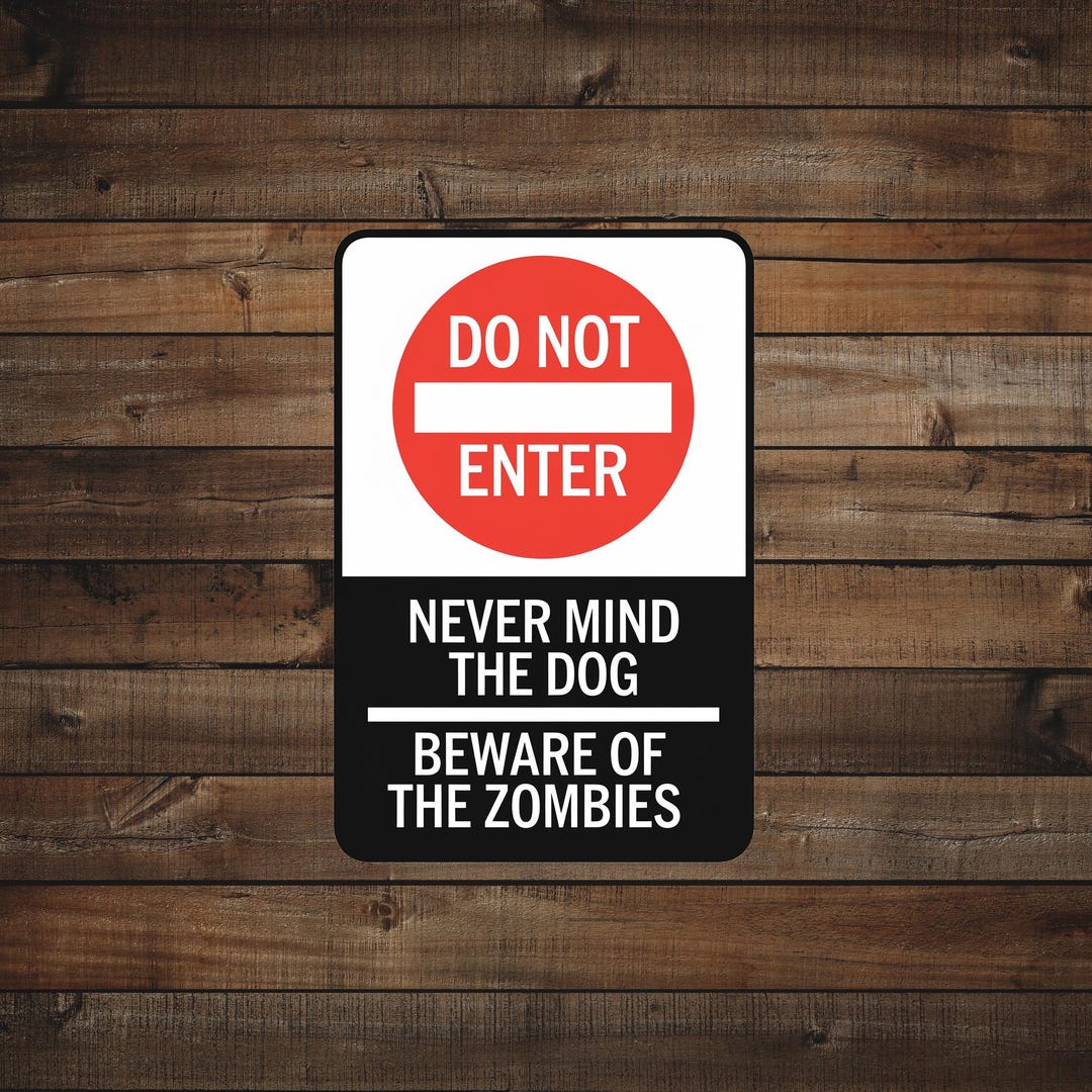 Do Not Enter Beware of Zombies Dog Sign Funny Humorous Home Decor 87 - Etsy
