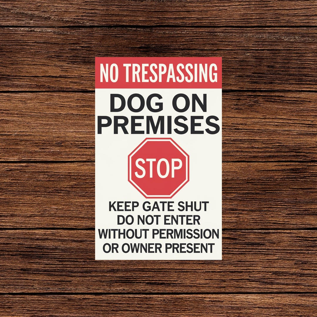 No Trespassing Dog on Premises STOP Sign Novelty Sign Decal 821 - Etsy